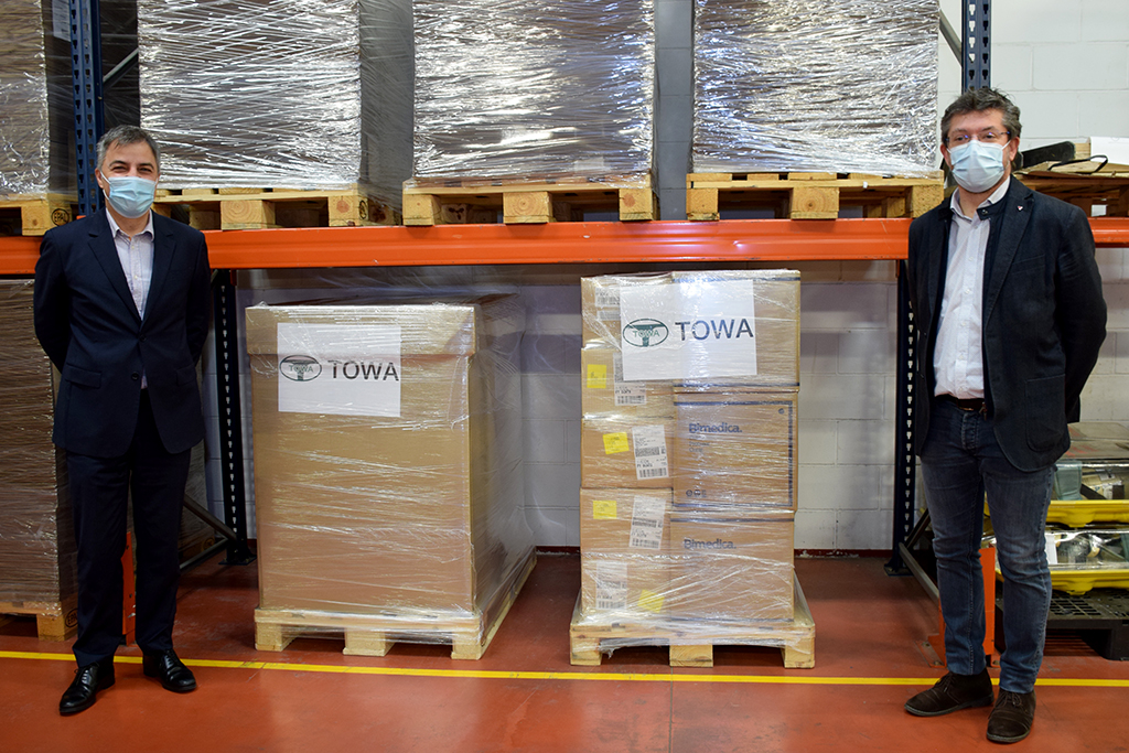 Towa Pharma cedeix material de protecció a l'Ajuntament - Ajuntament de ...